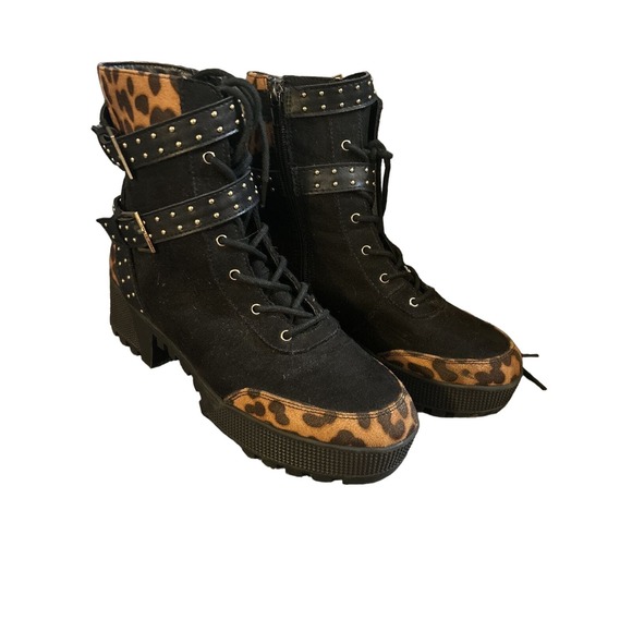 London Rebel | Shoes | London Rebel Chunky Lace Up Hardware Boots In ...